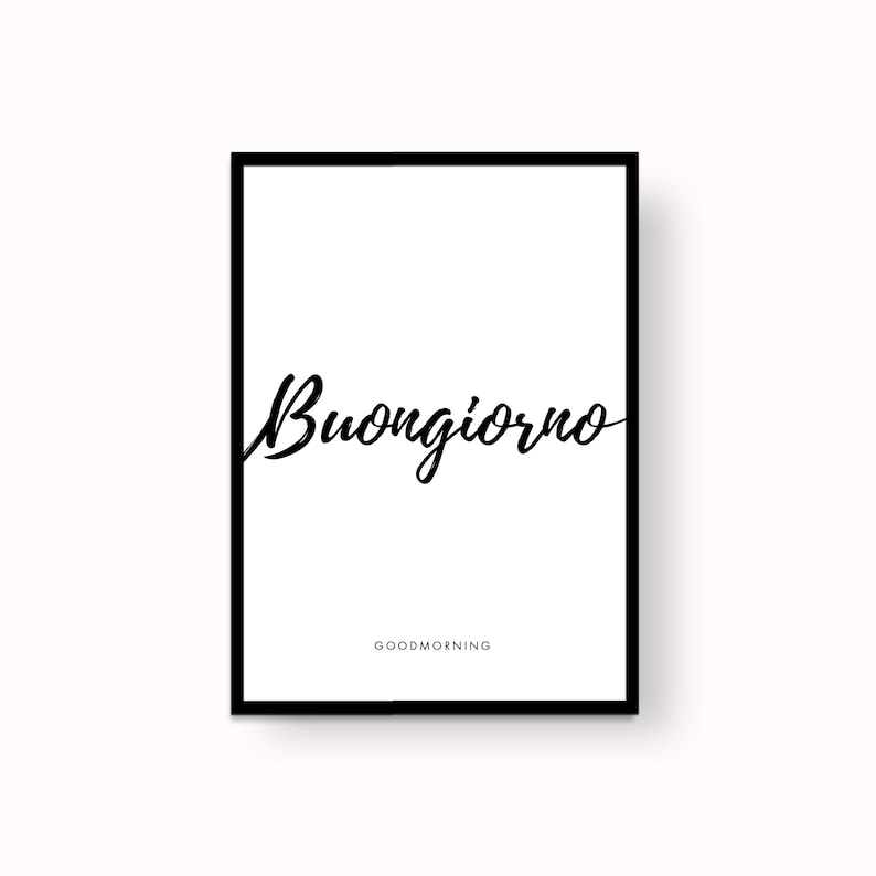 Italian Word / Buongiorno / Good Morning / Wall Art / Printable Art ...