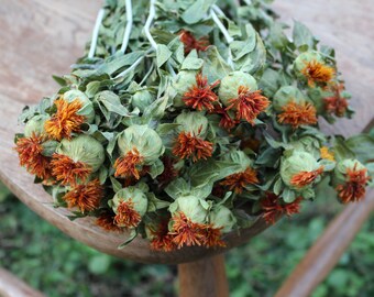 Bunch of Safflower, Dried Safflower, Orange Dried Decor, Orange Flowers ...