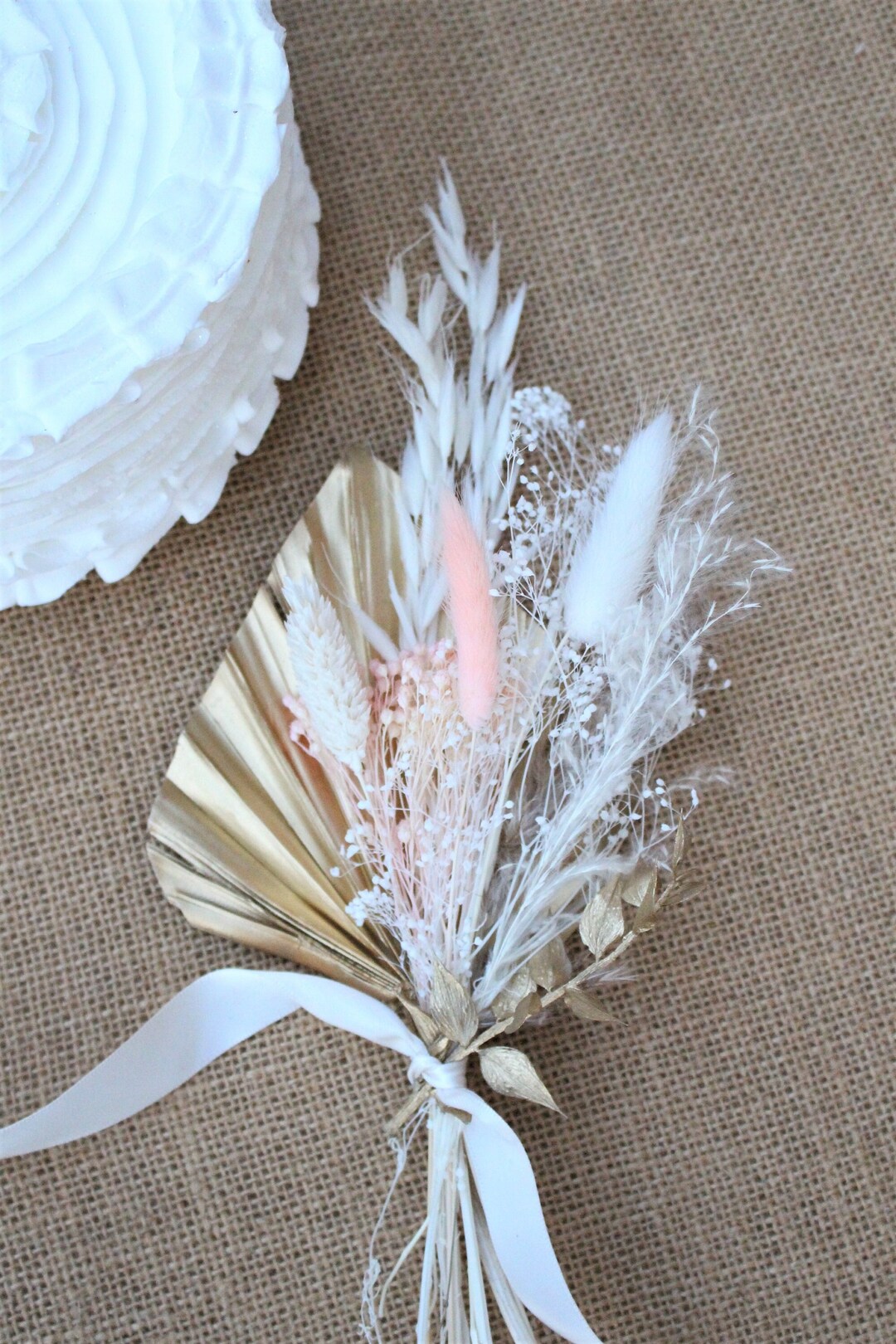 Pink Velvet Cake Topper/ Dried Flowers Bouquet/home Decor/ - Etsy