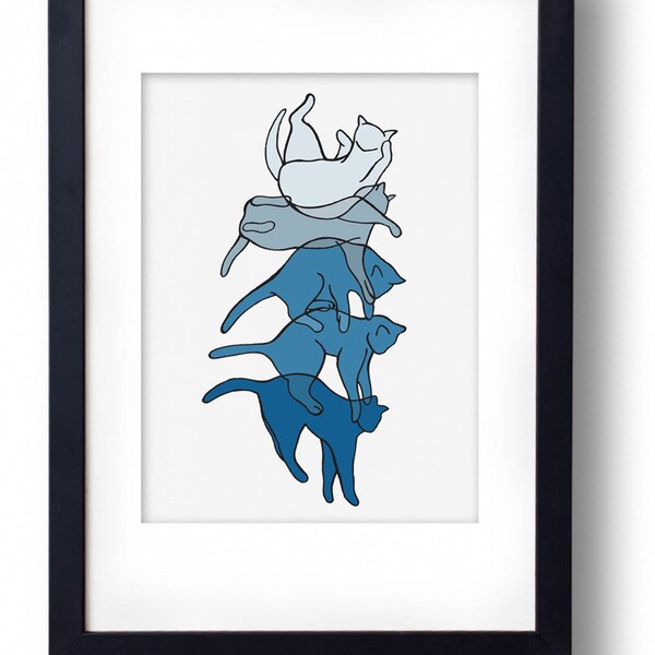 Modern Cat Art - Etsy