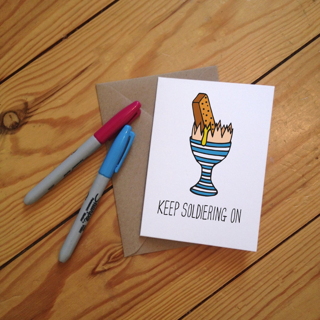 Keep Soldiering on Greetings Card - Etsy