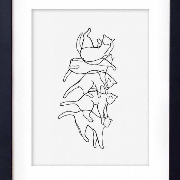 Modern Cat Art - Etsy