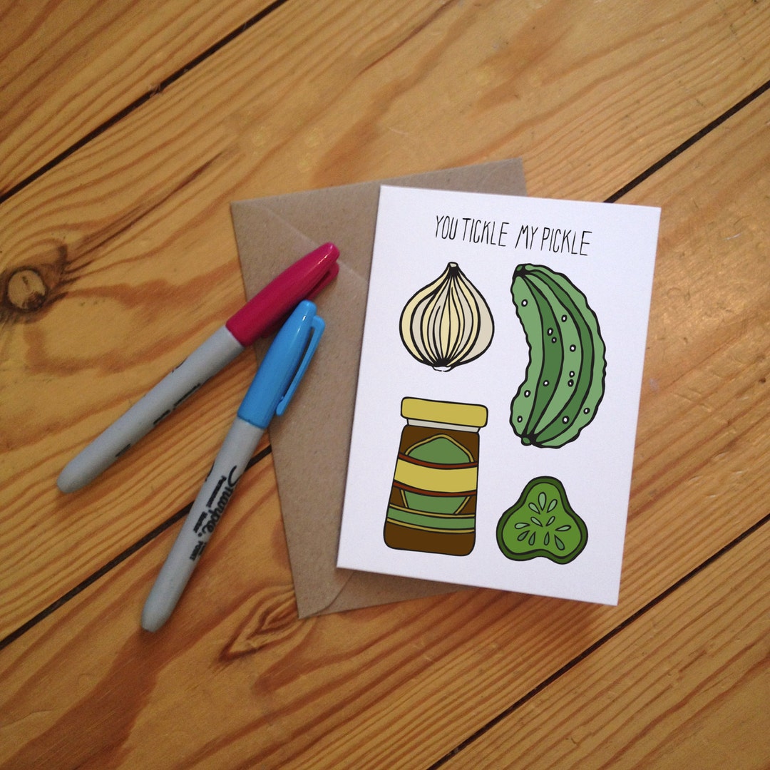 You Tickle My Pickle Illustrated Greetings Card - Etsy