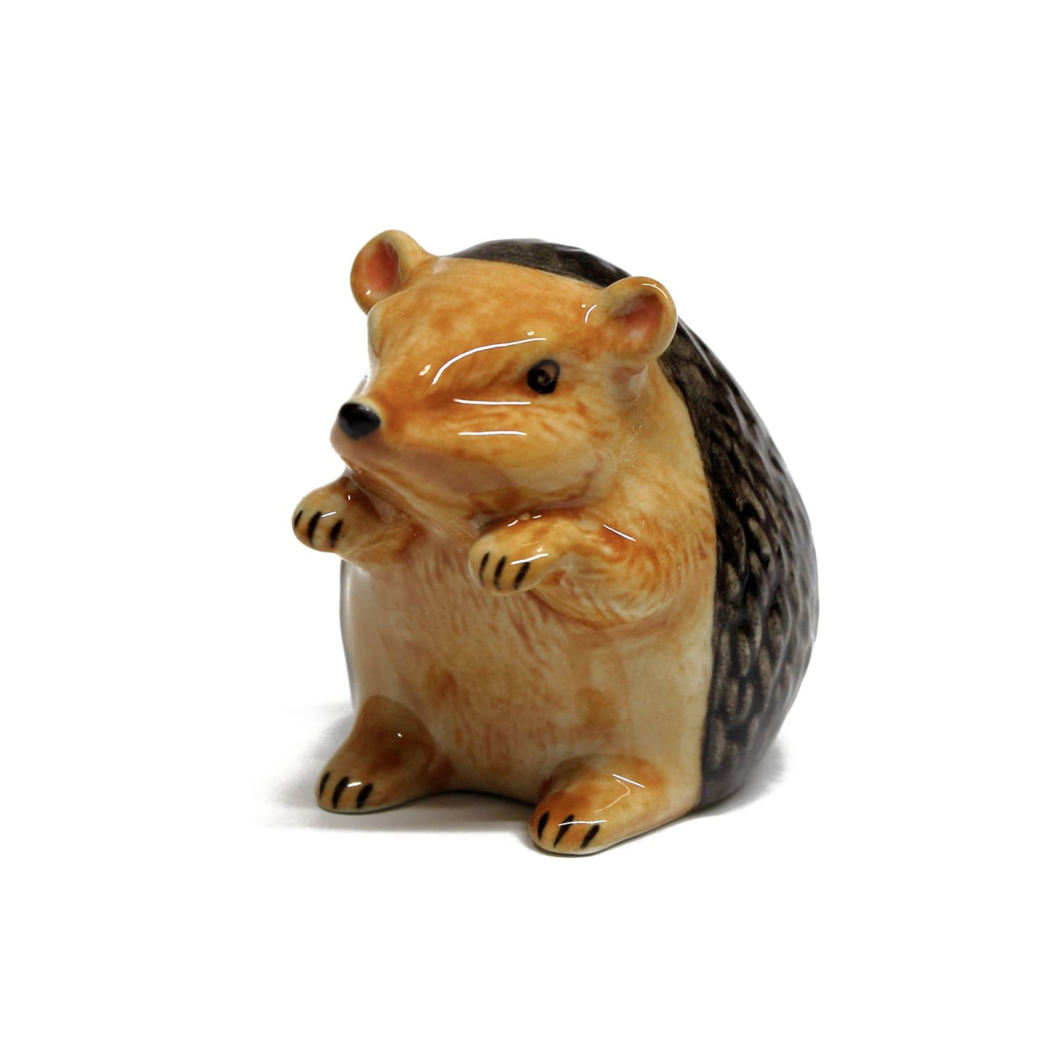 Miniature Animals Ceramic Hedgehog Figurine Hand Painted - Etsy