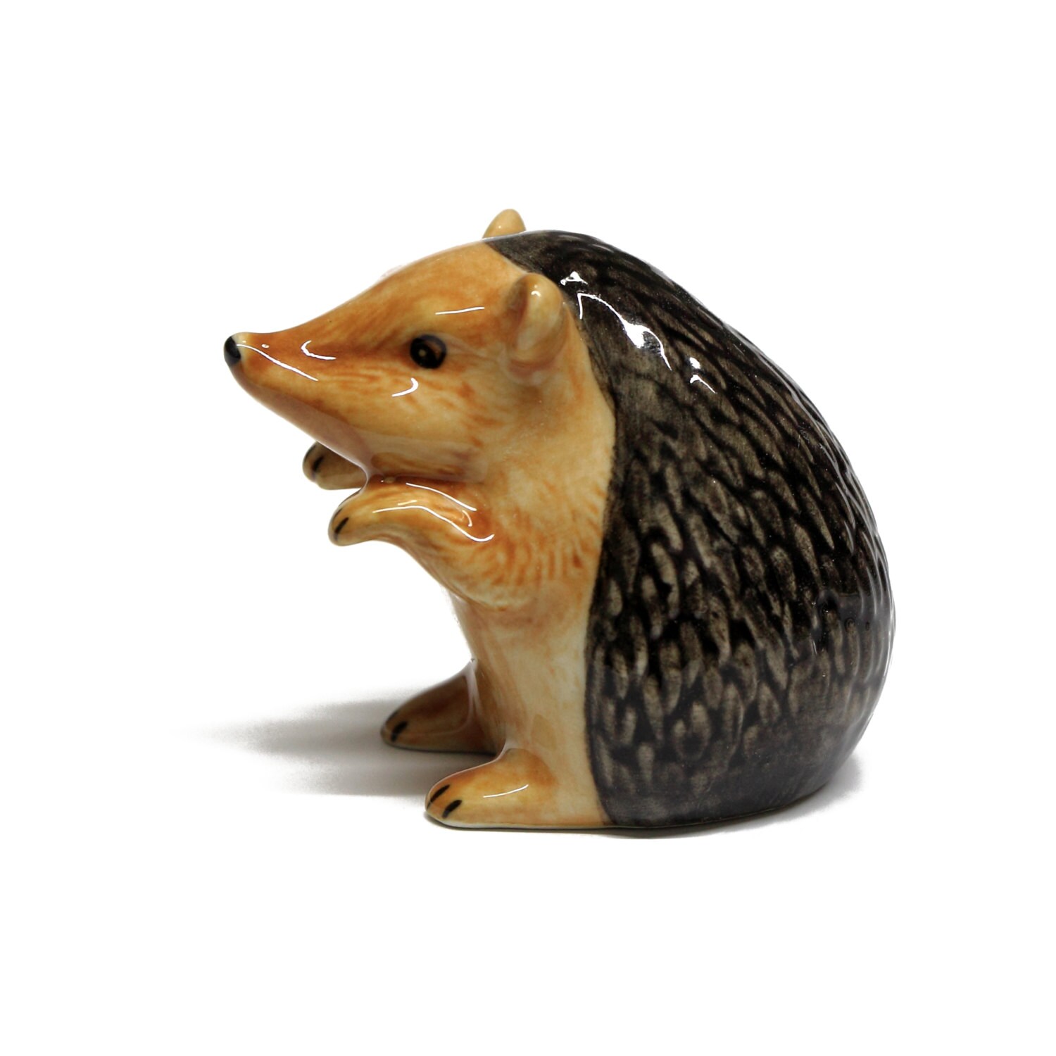 Miniature Animals Ceramic Hedgehog Figurine Hand Painted - Etsy