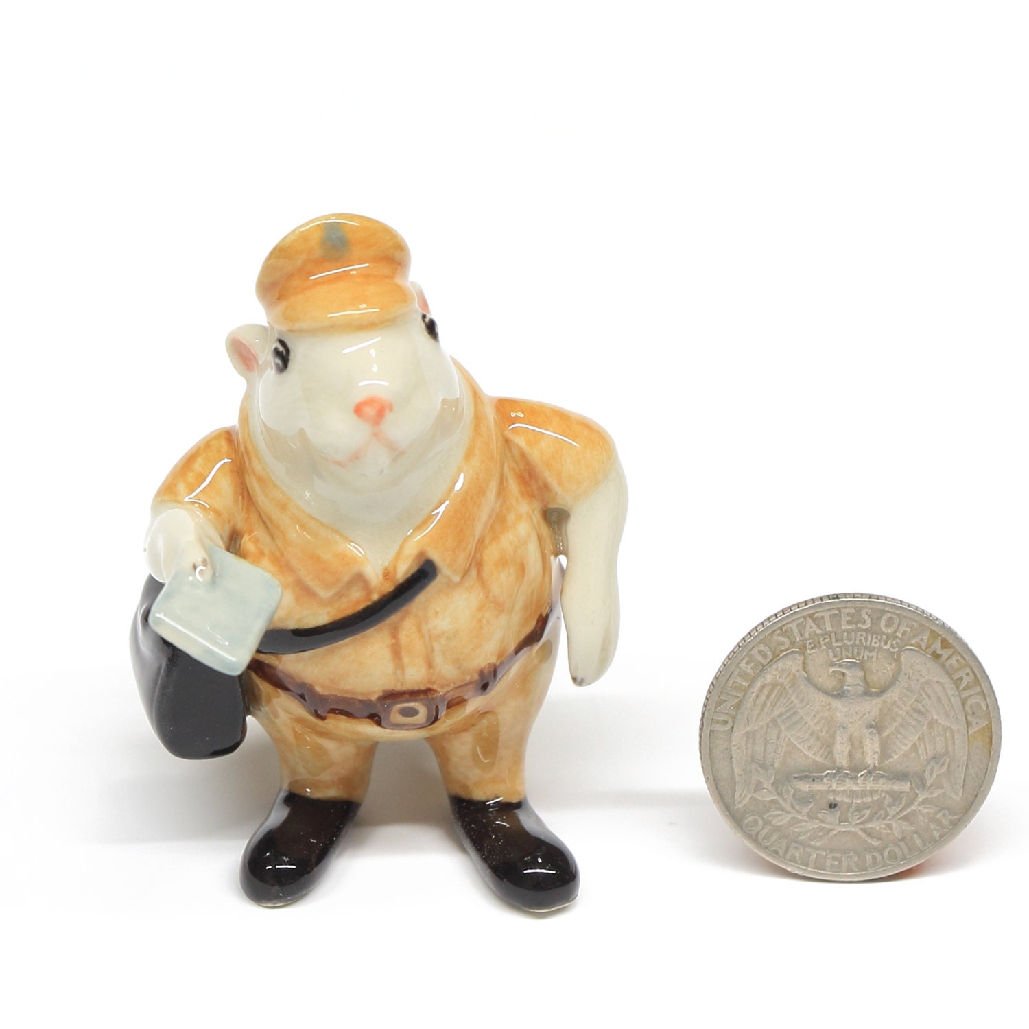 Animals Ceramic Postman Rat or Mouse Figurine Hand Painted - Etsy