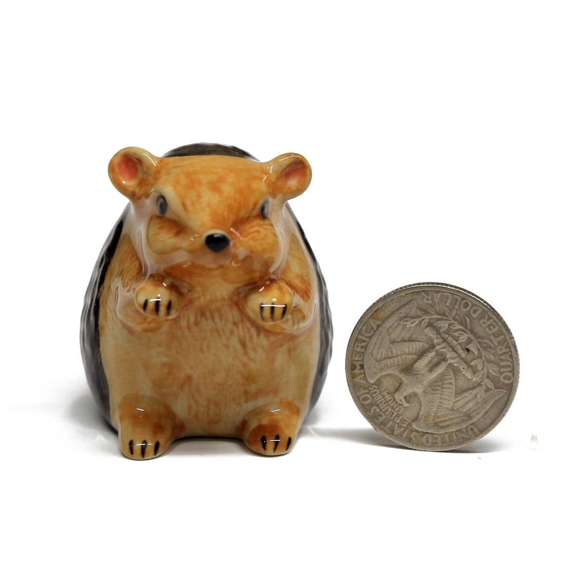Miniature Animals Ceramic Hedgehog Figurine Hand Painted - Etsy