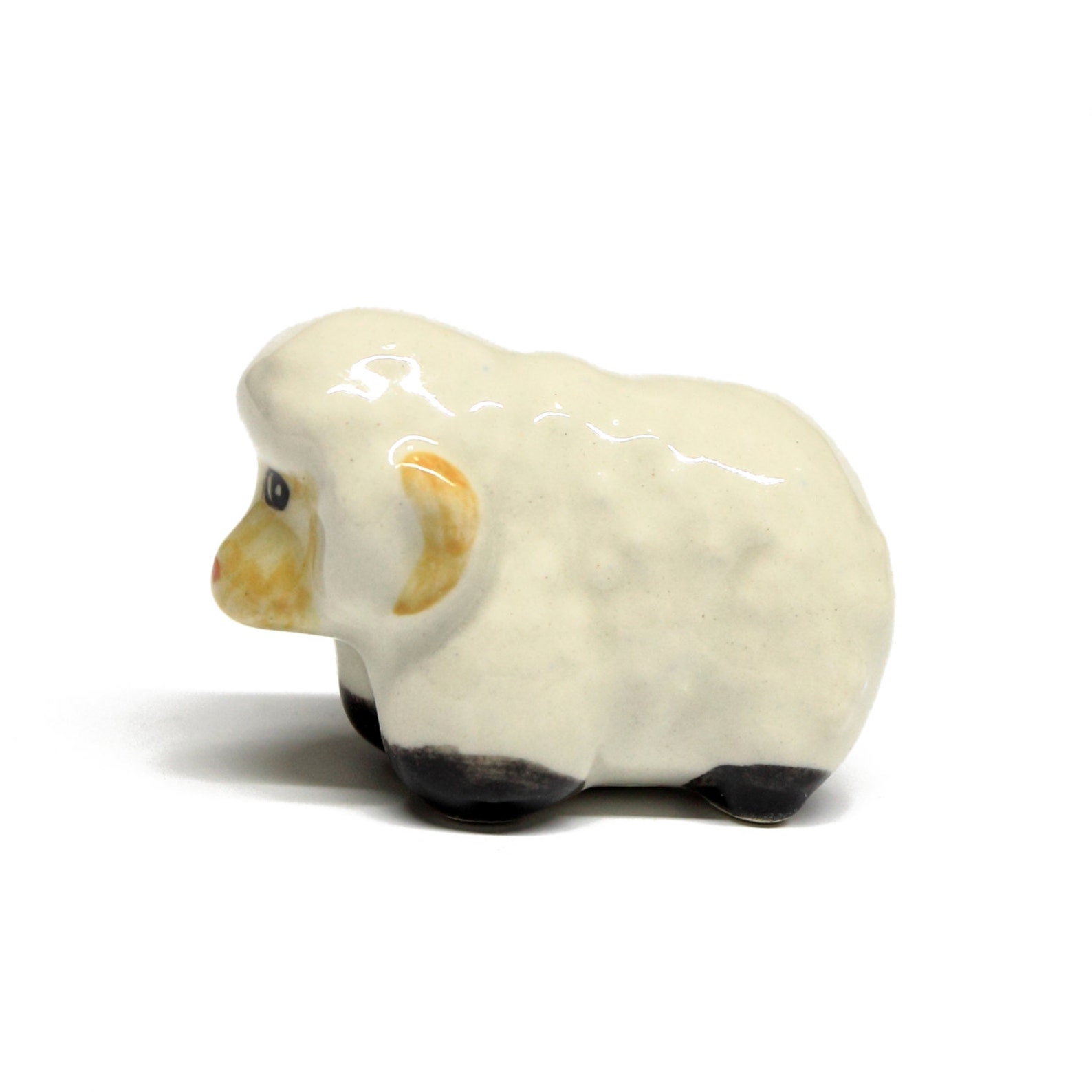Miniature Animals Ceramic Little Sheep Figurine Hand Painted - Etsy