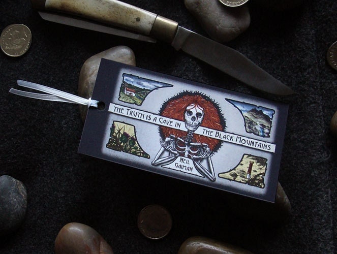 DONATE to Action Aid: Neil Gaiman bookmark, 'The Truth is a Cave in the ...