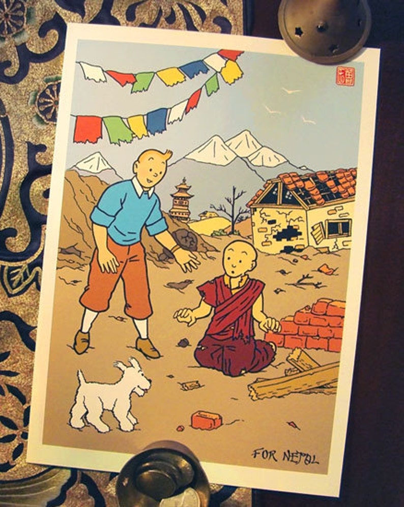 Art & Collectibles comic-themed print in support of earthquake appeal ...