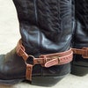 Boot Straps, Leather BLACK Cowboy Boots Harness, Biker Bootstraps With ...