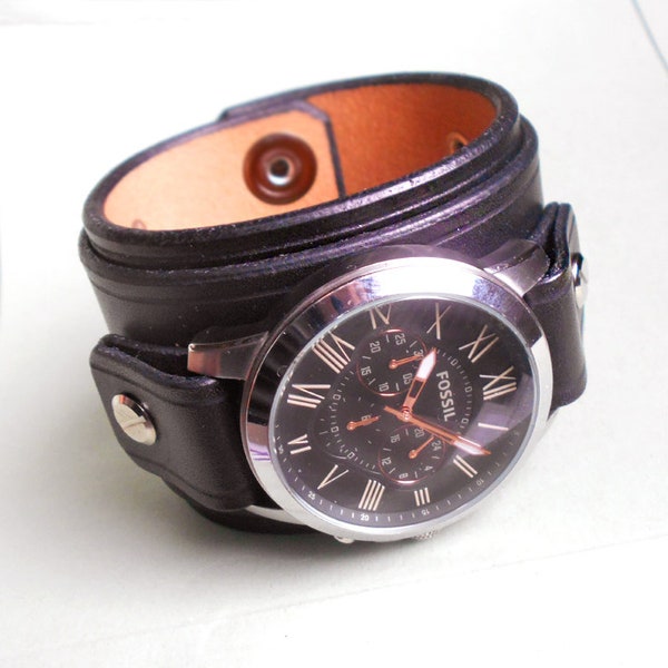 Leather Watch Cuff - Etsy