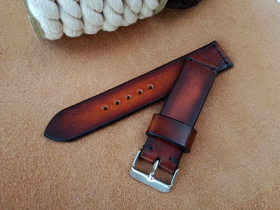 Handmade Watch Strap, Leather Handmade Band, Men's Wrist Watch Bracelet ...