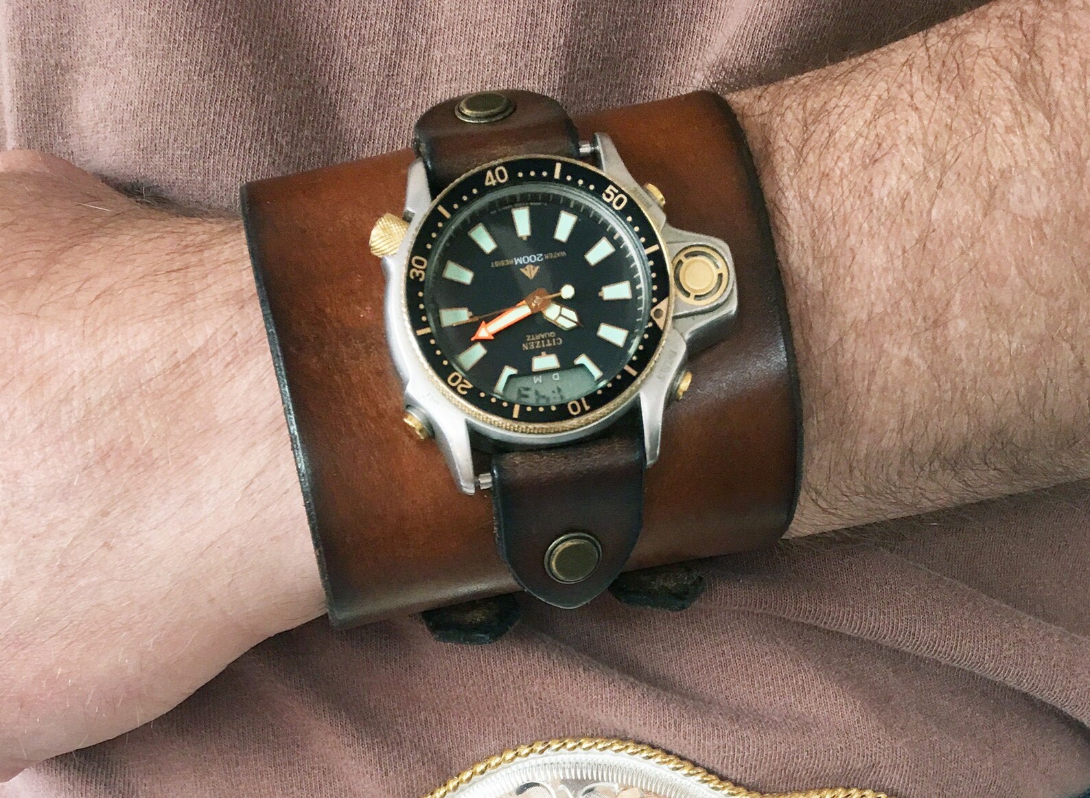 Wide Watch Cuff 22mm Strap Leather Men's Custom Strap - Etsy