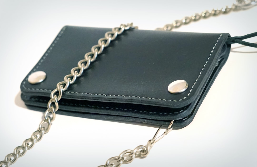 Leather Biker Wallet Chain Black Coin Purse SUPER OFFER - Etsy