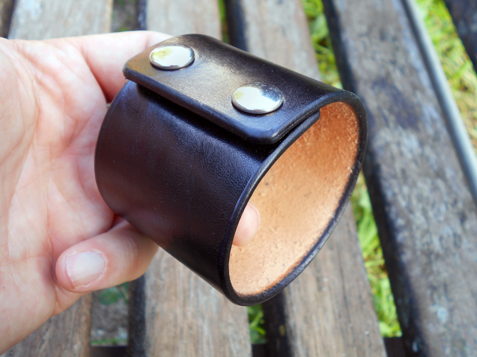 Black Leather Cuff Black Mens Handmade Jewelry Bracelet Gift | Etsy