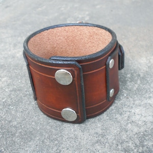 Leather Watch Cuff, Handmade Men Women Wrist Band, Artisan 20mm 22 Mm ...
