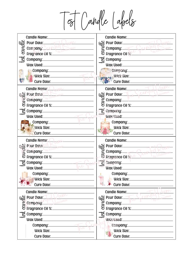Printable Candle Test Labels PNG - Etsy