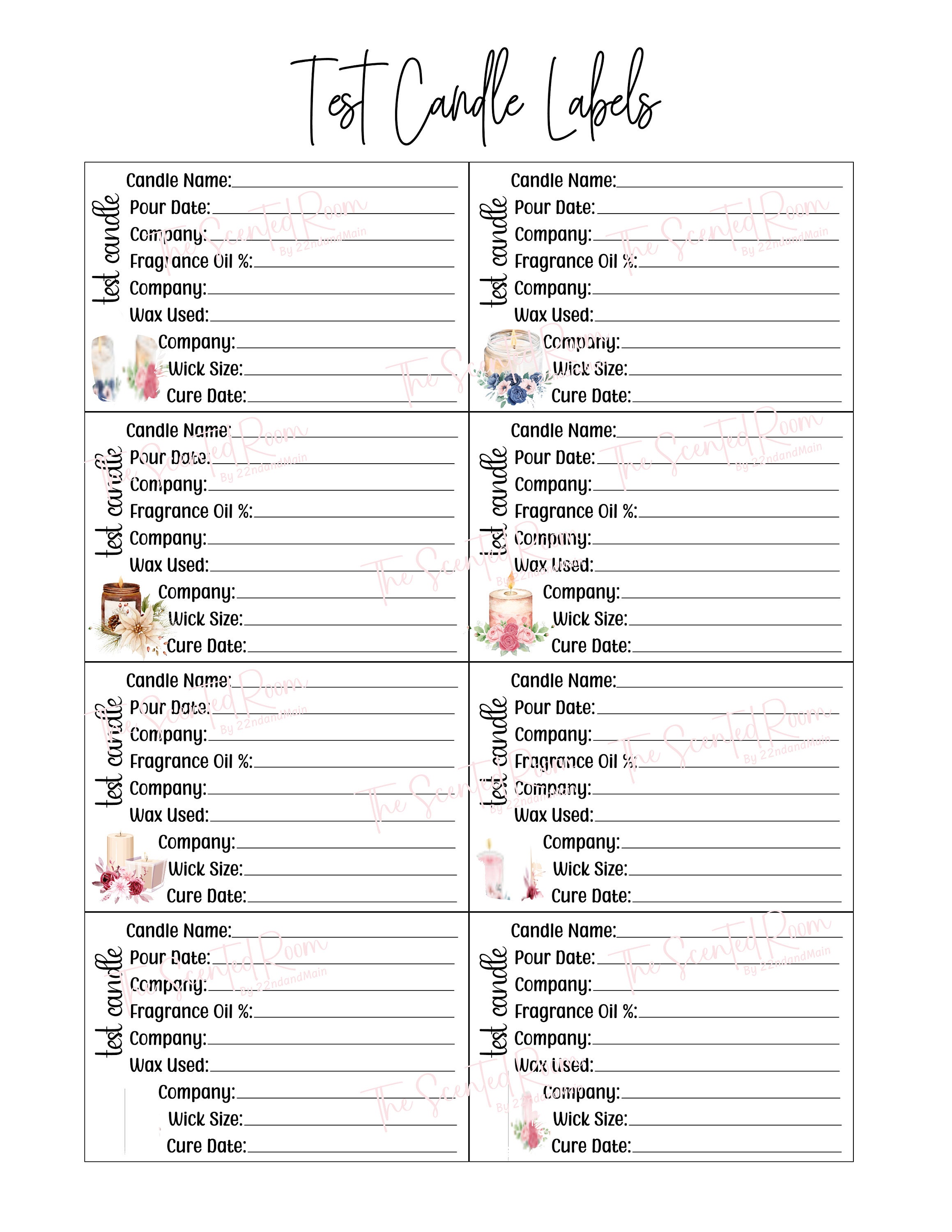 Printable Candle Test Labels PNG - Etsy