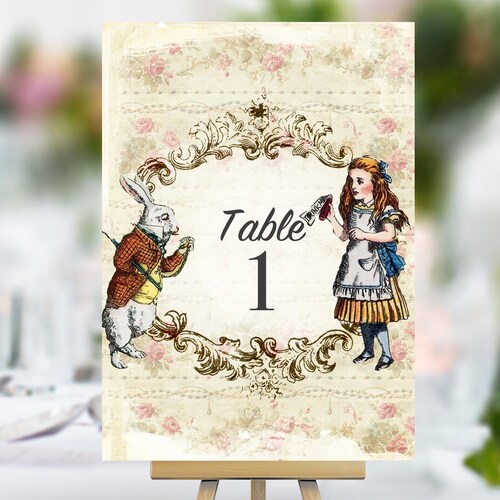 Alice in Wonderland Theme Wedding Table Cards Names or Numbers | Etsy