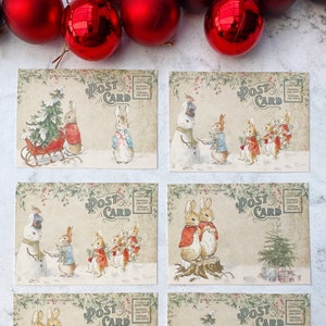Peter Rabbit Christmas Card Toppers Vintage Retro Style for - Etsy
