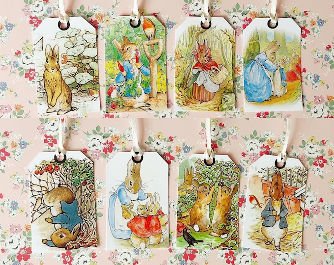 Peter Rabbit Gift Tags - Set of 8 - Beatrix Potter With Ribbon - Etsy