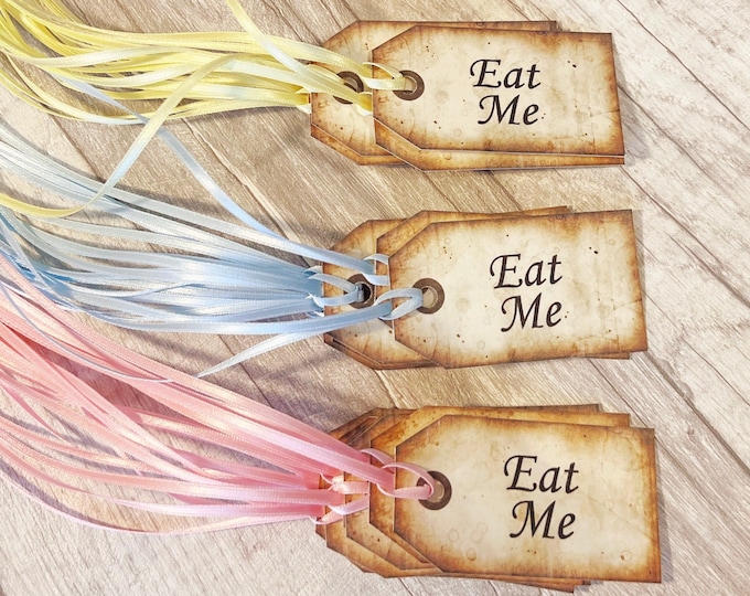 50 Mini Eat Me and Drink Me Tags Tags for Wedding Favours Party Favour ...