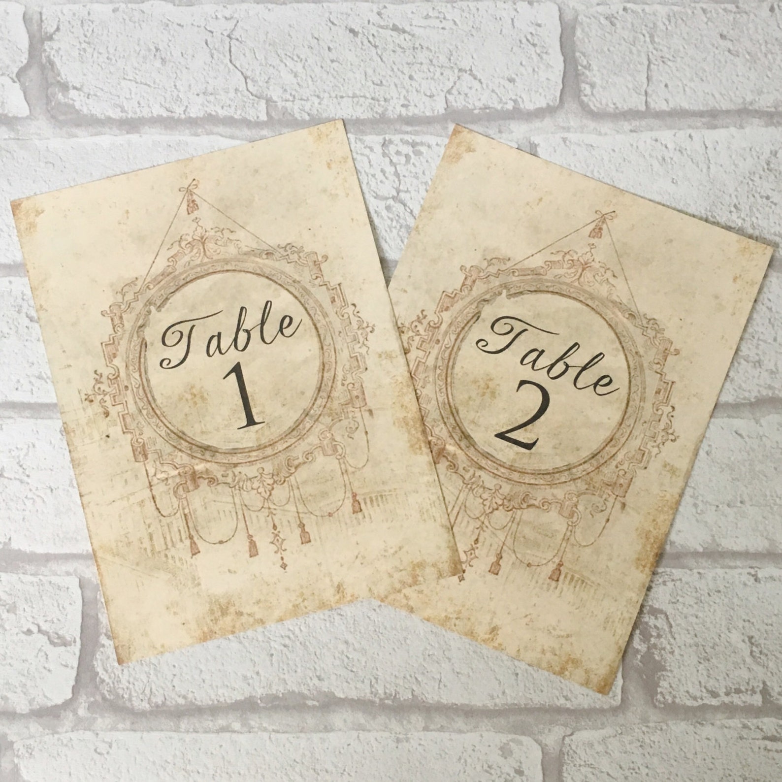 Wedding Table Number Card Name Cards Centrepiece Antique | Etsy