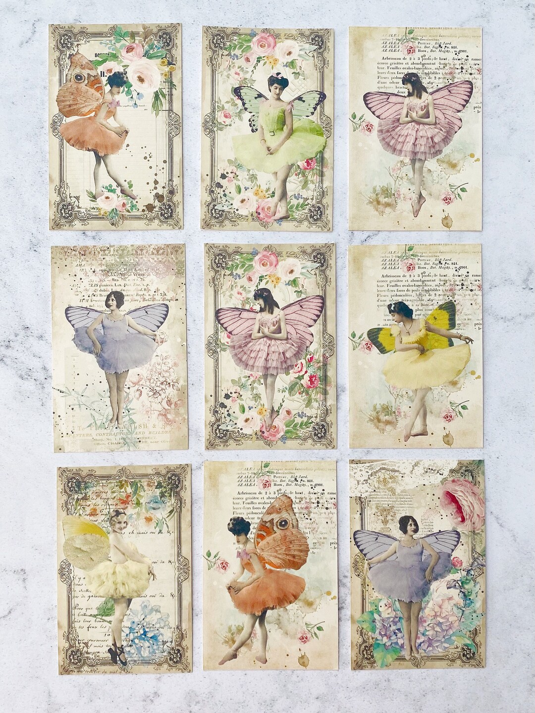 Vintage Fairy Card Toppers, Spring Summer Crafts Tags Magic Card Making ...