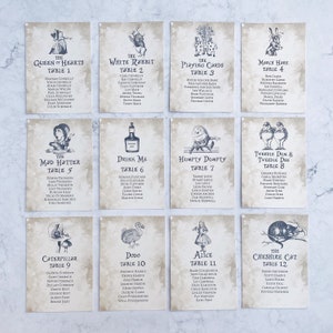 Alice Theme Wedding Table Plan Seating Planner Party Alice in ...