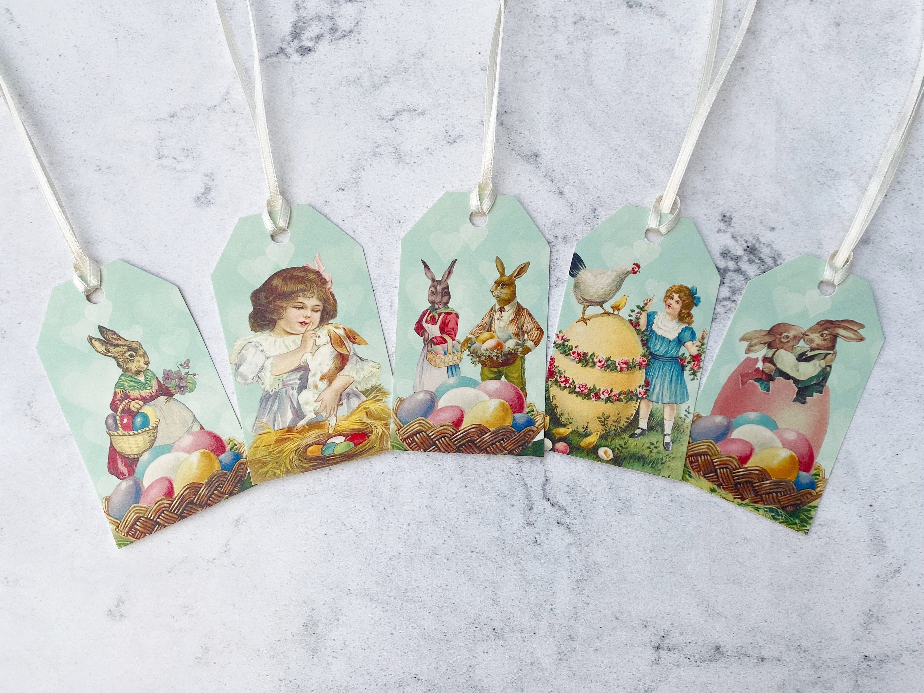 10 X Vintage Easter Gift Tags Ephemera Bunnies Rabbits - Etsy UK