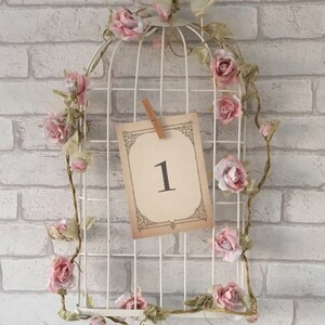 Wedding Table Cards, Numbers or Names, Shabby Chic Vintage Style Design ...