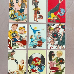 Record Music Card Toppers 50's 60's Craft Journal Cards Party Birthday ...