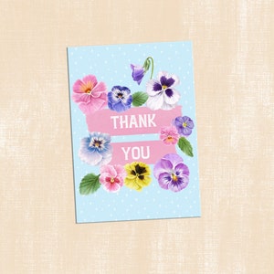 Teacher Thank You Cards - Mixed Pack Recycled Flowers Pansies Pastel - Etsy