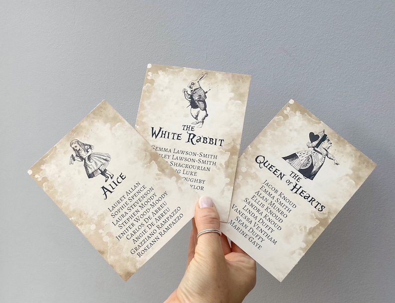 Alice Theme Wedding Table Plan Seating Planner Party Alice in | Etsy UK