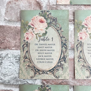 Wedding Table Plan Cards Postcard Seating Planner Vintage Style - Etsy UK