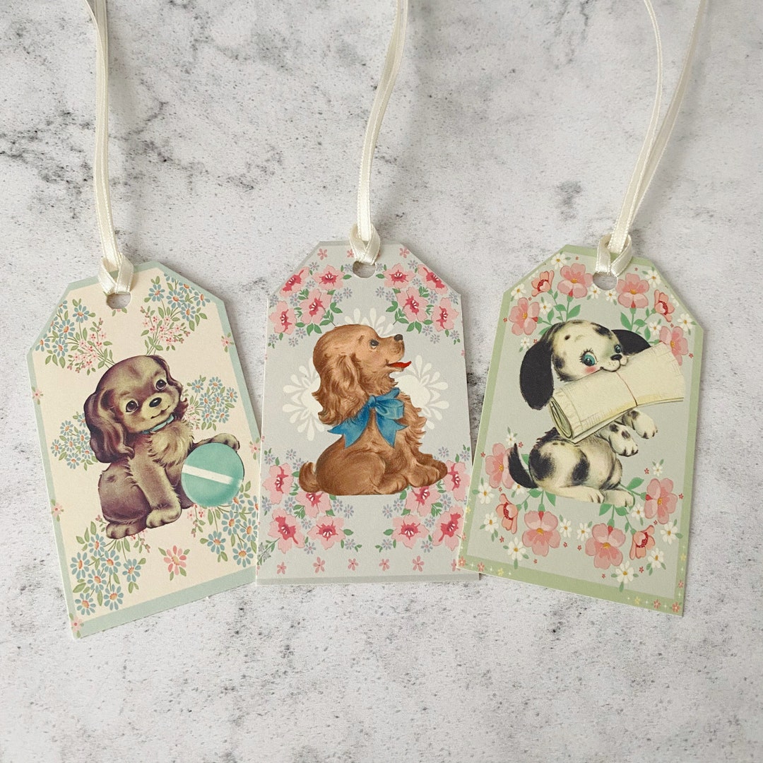 Sweet Puppy Dog Gift Tags, Set of 10, Cute Dog, Vintage Shabby Chic - Etsy