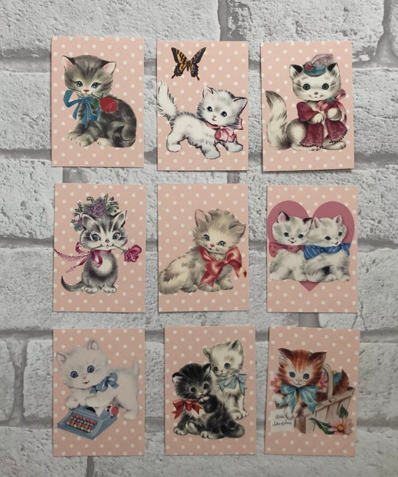 Cute Kitty Cat Card Toppers Craft Scrap Booking Tags - Etsy UK