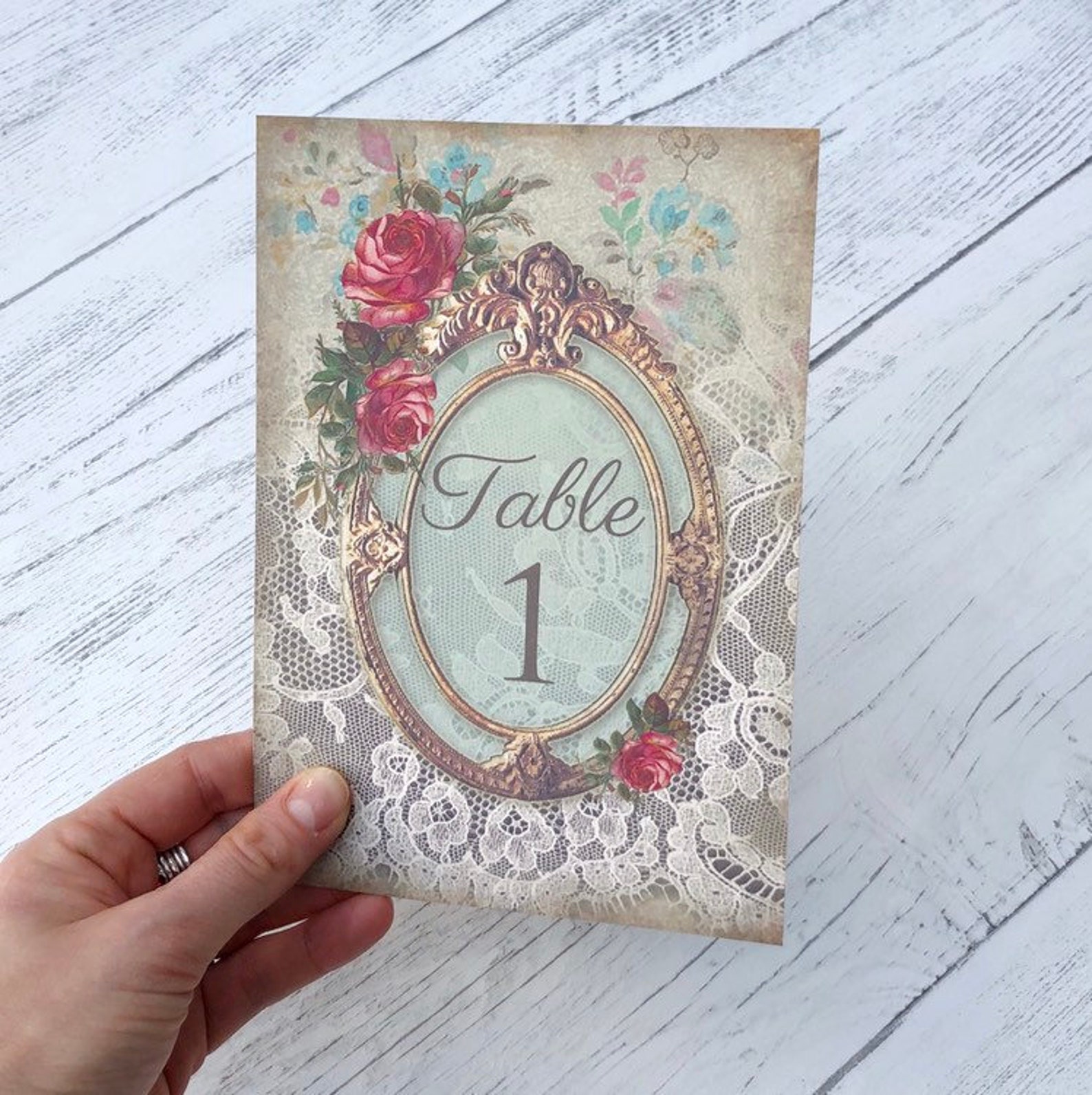Antique Style Wedding Table Number Cards Names Vintage Frame | Etsy