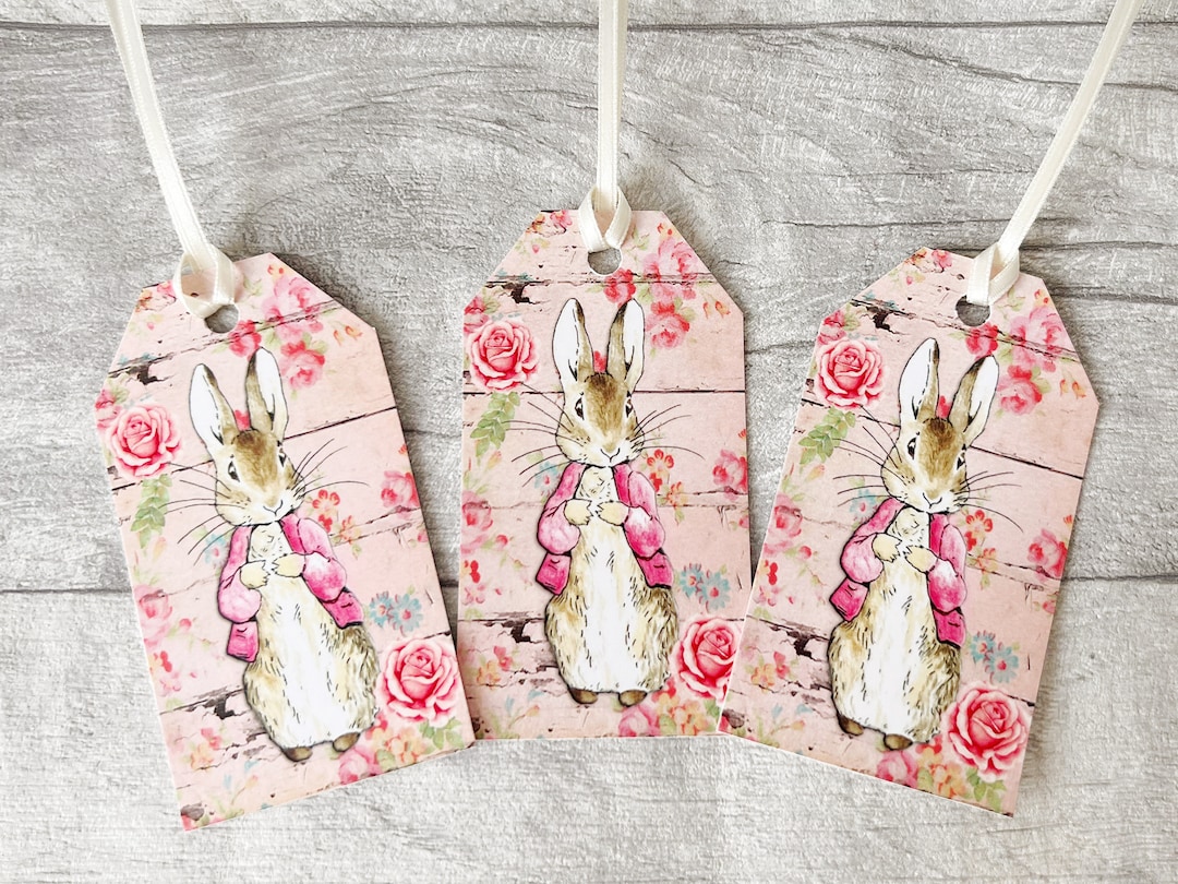Pink Peter Rabbit Gift Tags Bunny Pastel Shower Birthday - Bunnies ...