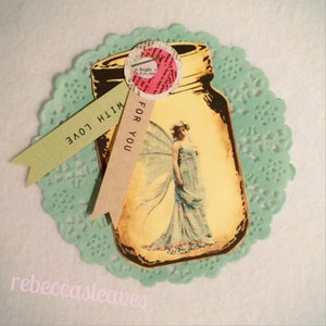 Captured Fairy Fairies Mason Jar Tags or Toppers for Craft Scrapbooking ...