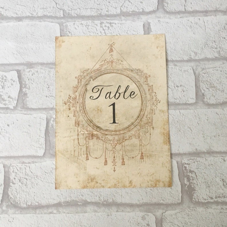 Wedding Table Number Card Name Cards centrepiece antique | Etsy