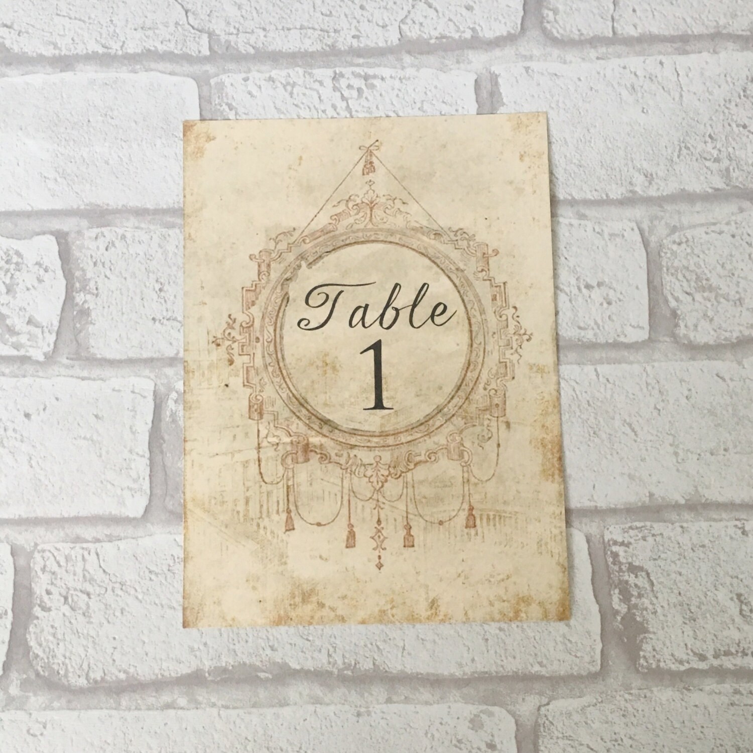 Wedding Table Number Card Name Cards Centrepiece Antique | Etsy