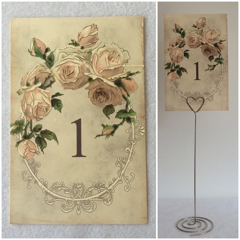 Vintage Style Wedding Table Numbers Names Cards Cream Flower - Etsy