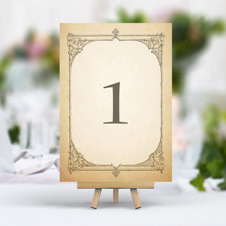 Wedding Table Cards Numbers or Names Shabby Chic Vintage | Etsy