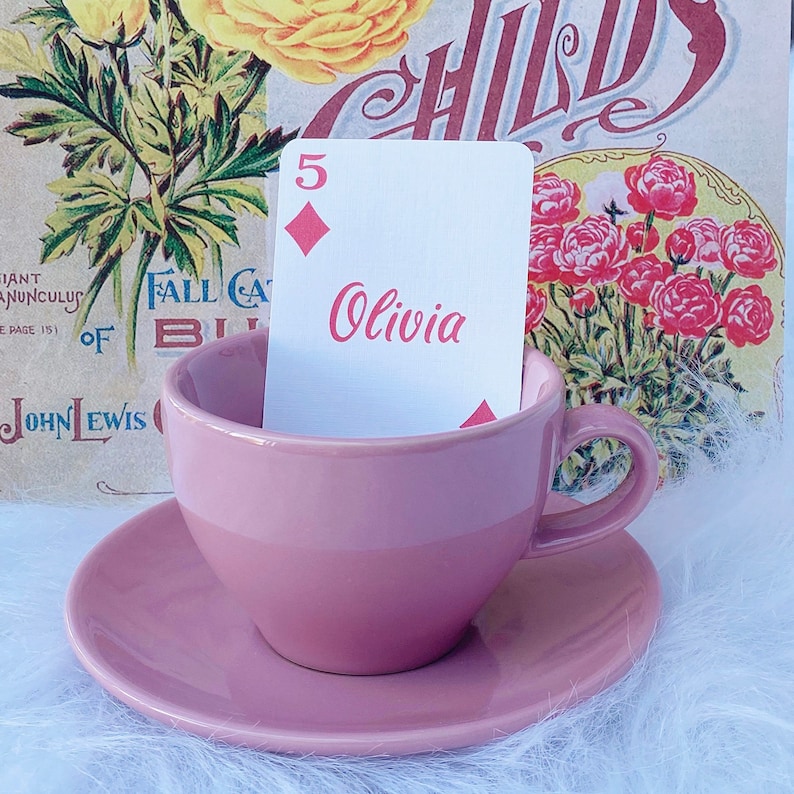 Playing Card Place Name Cards personalised with guests wedding | Etsy