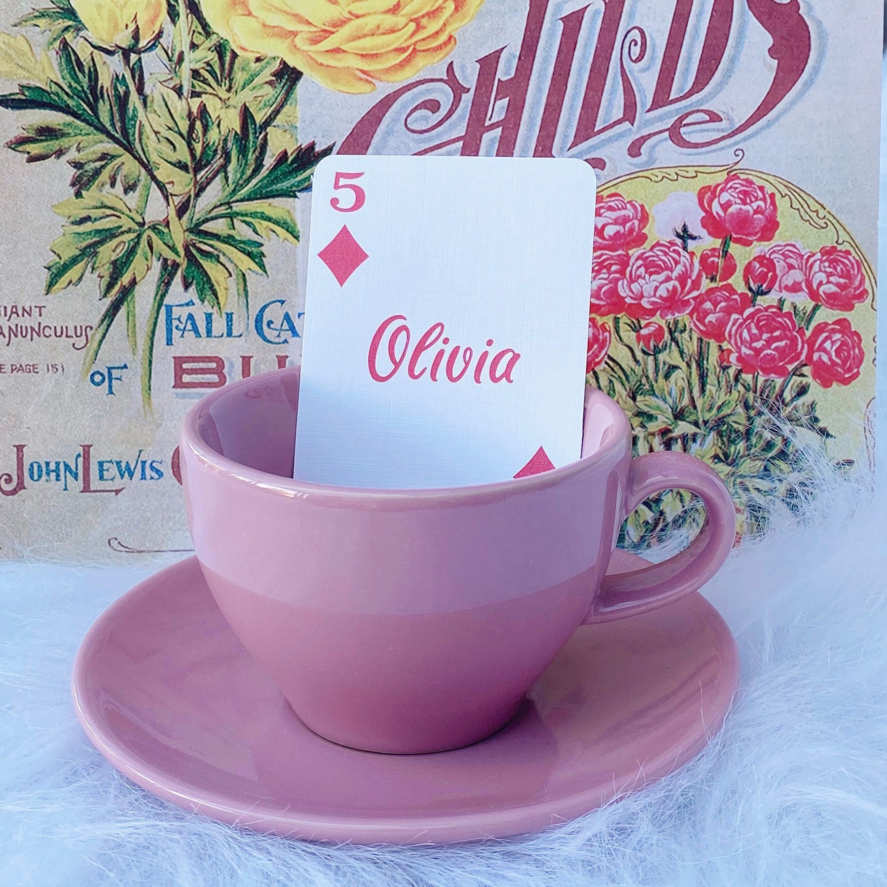 Playing Card Place Name Cards Personalised With Guests Wedding Party ...