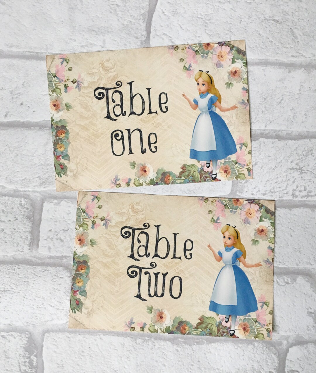 Alice in Wonderland Wedding Table Number Cards - Etsy
