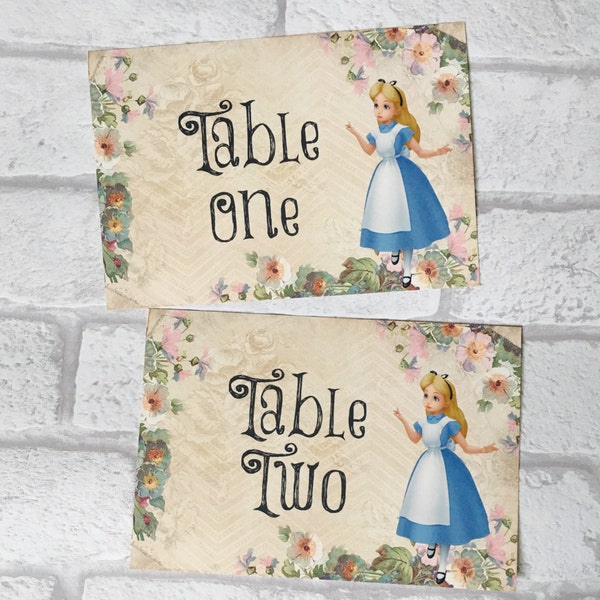 Alice in Wonderland Table Numbers - Etsy