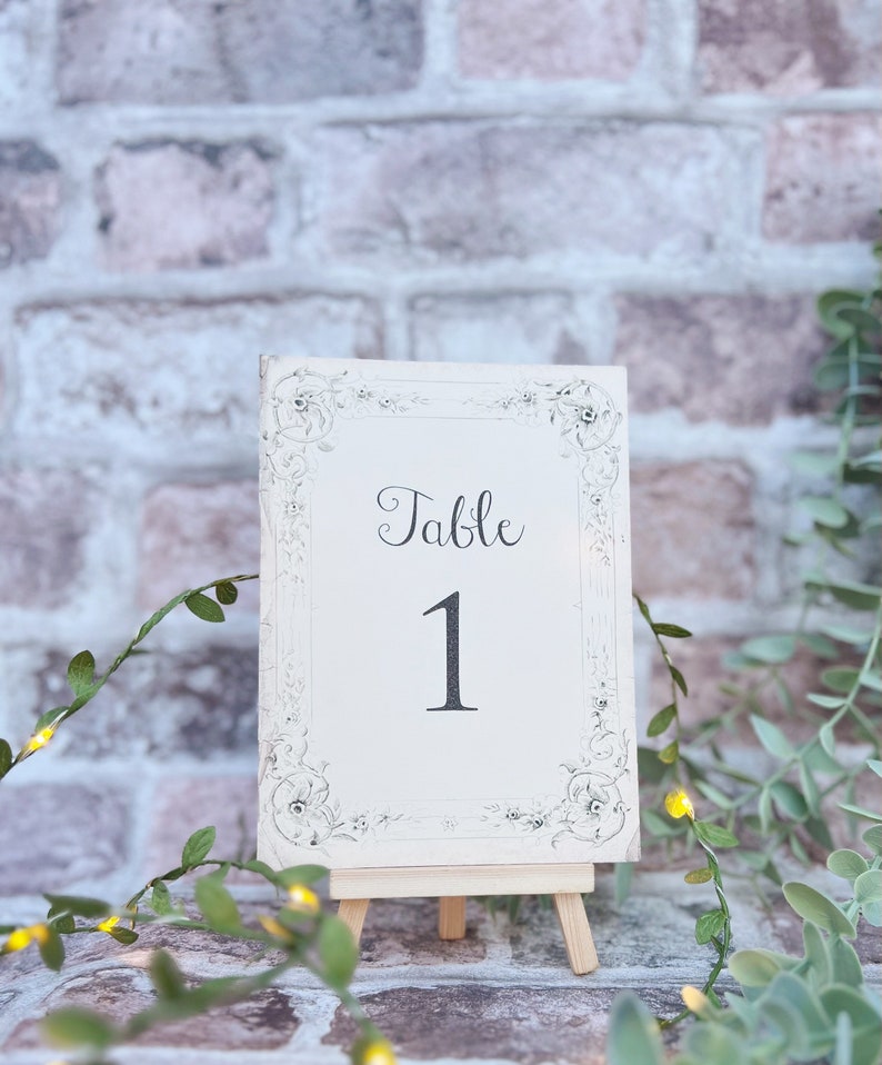 Vintage Antique Style Wedding Table Numbers Names Shabby - Etsy